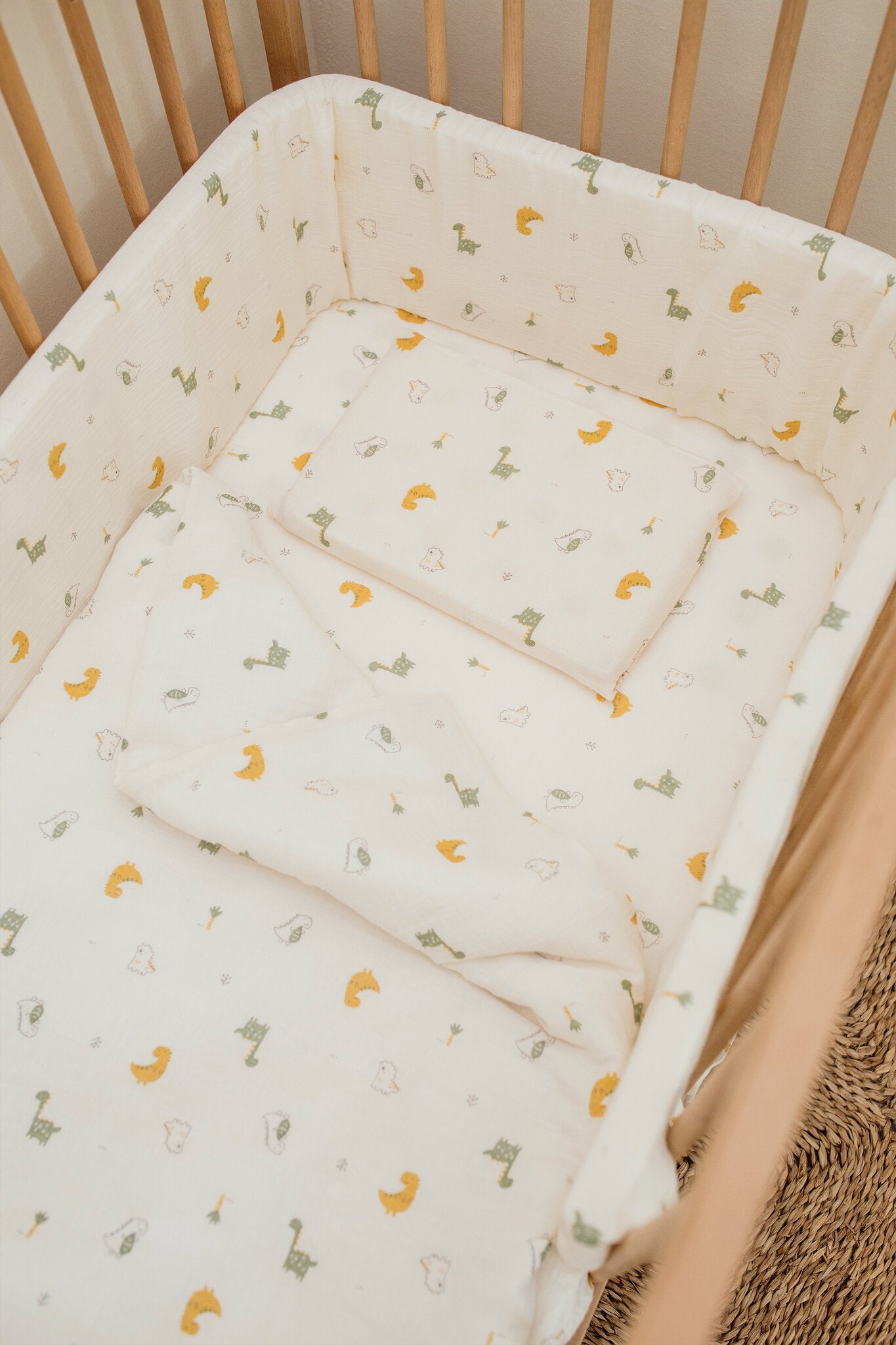 Dino Muslin Cot Duvet – Lifeforce Living