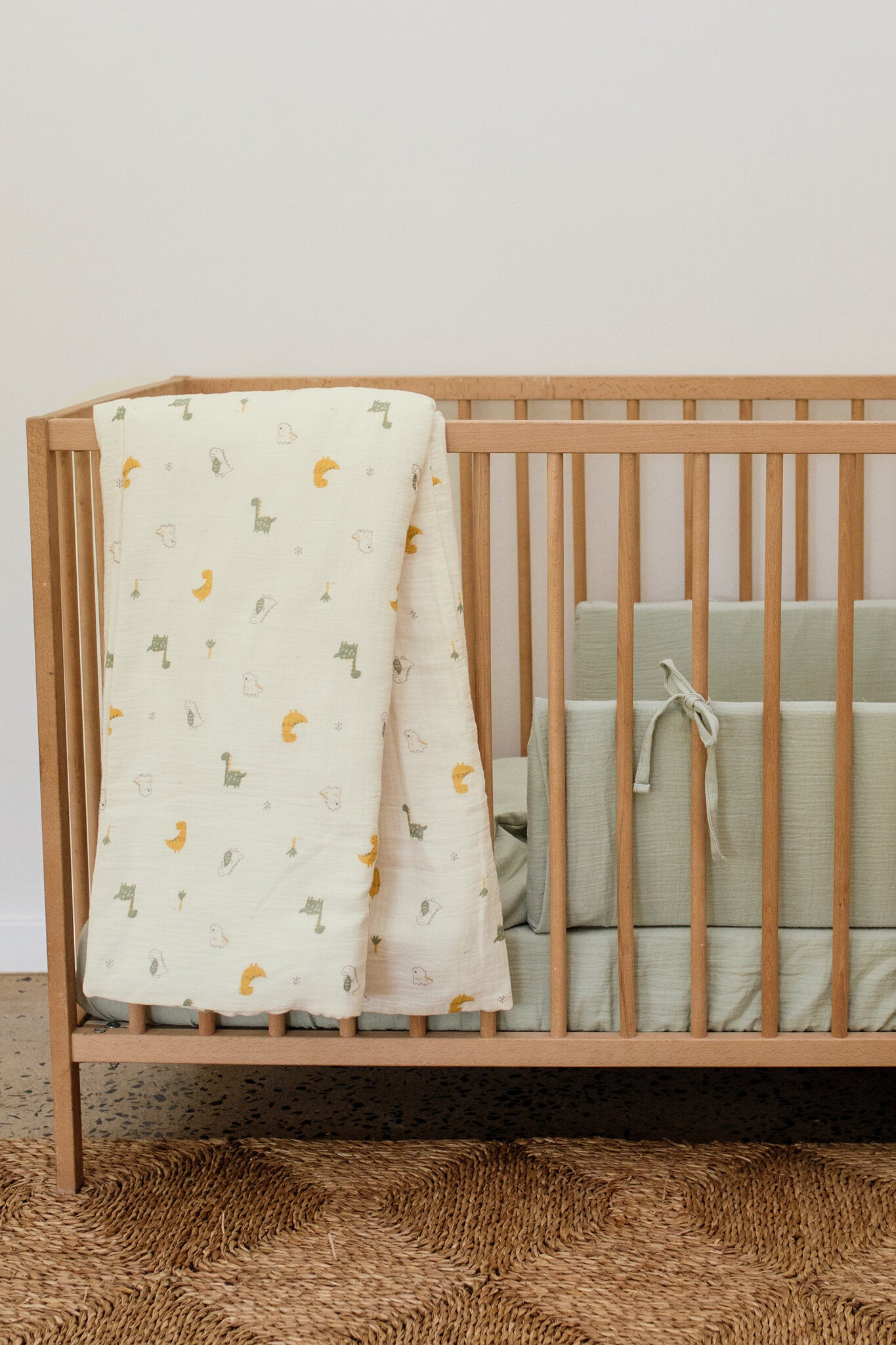 Dino Muslin Cot Duvet – Lifeforce Living