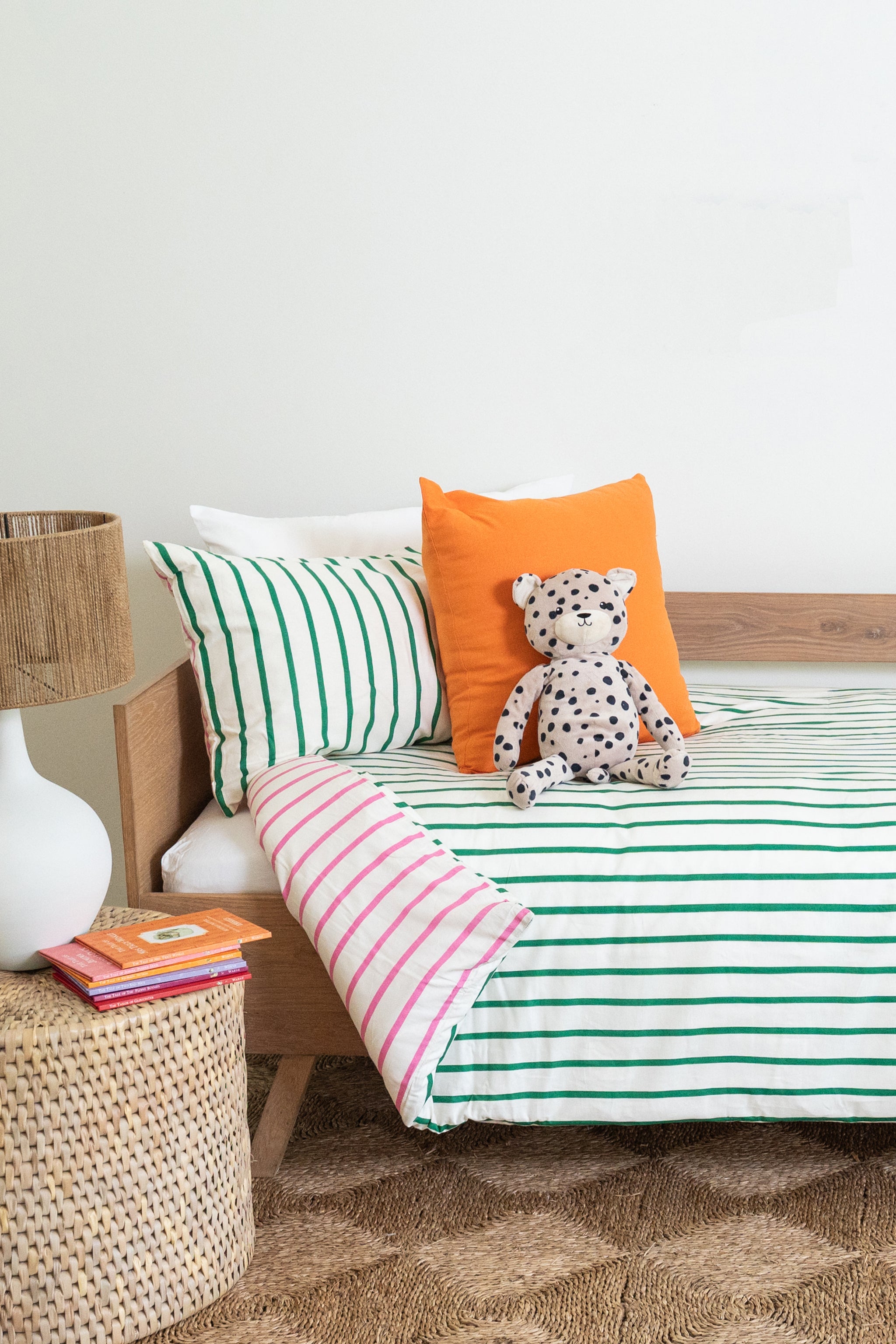 Pink & Green Stripe Duvet Cover Set – Lifeforce Living
